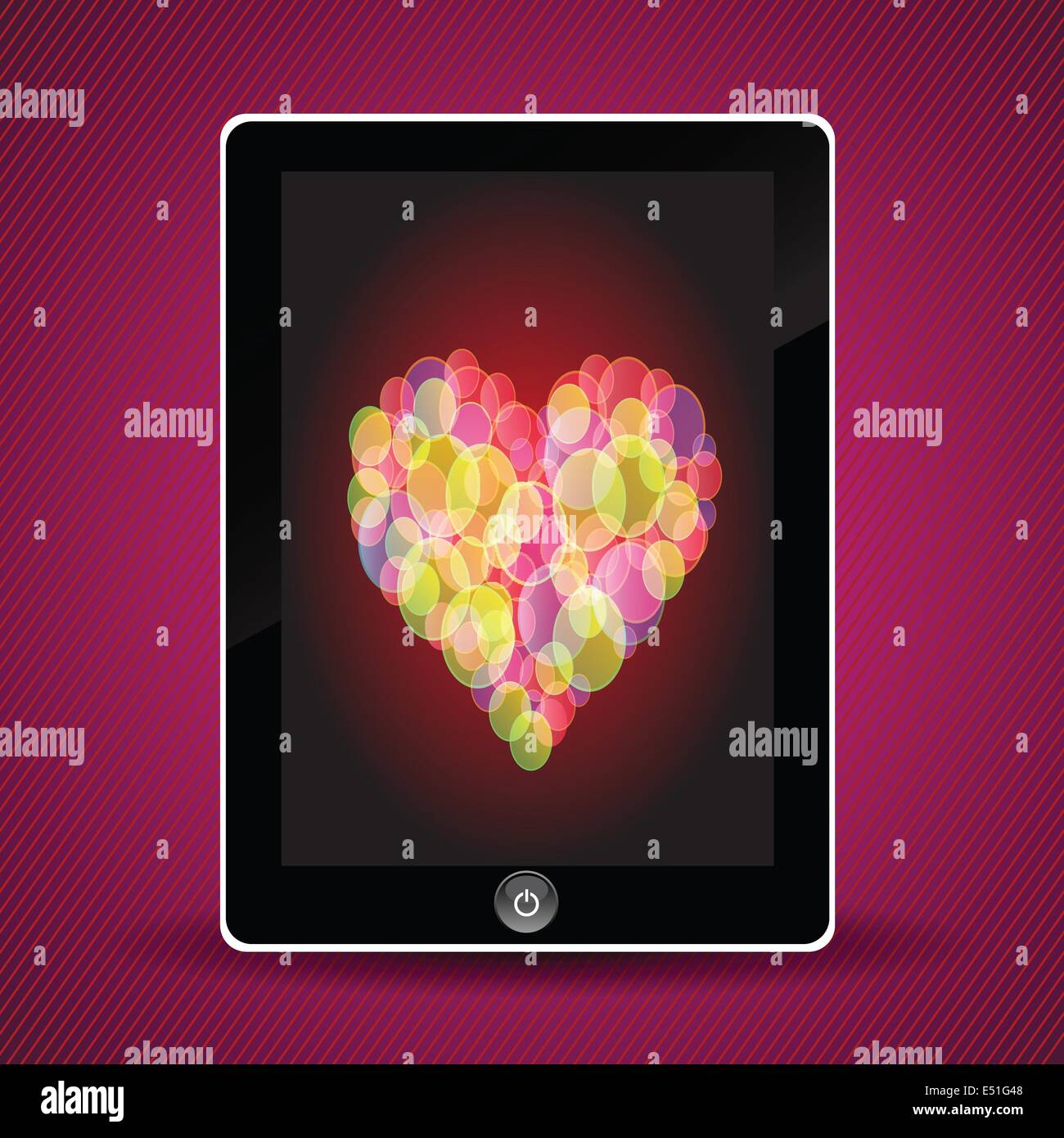 tablet computer and heart Stock Photo - Alamy