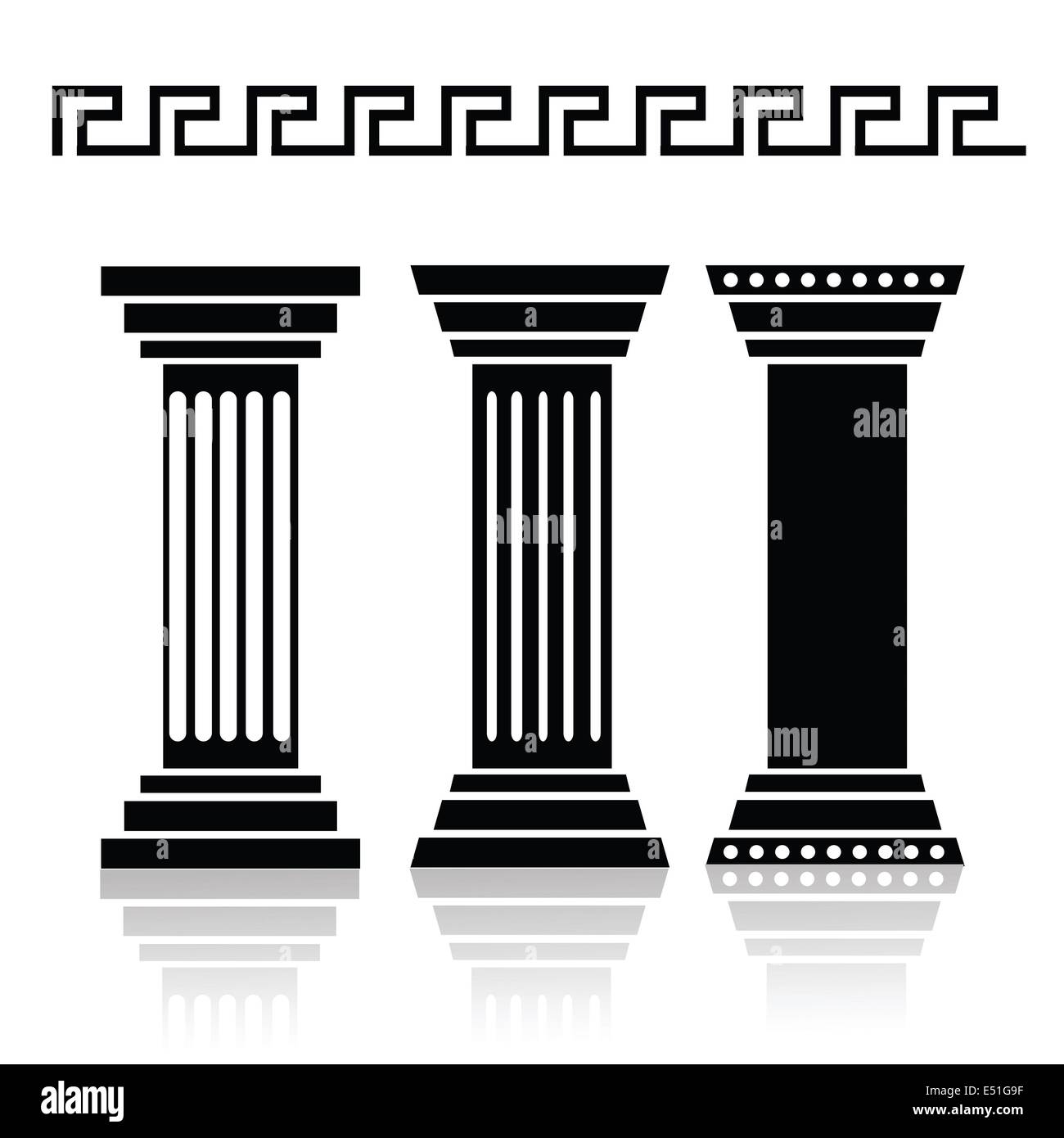 Ancient greek columns marble Cut Out Stock Images & Pictures - Alamy