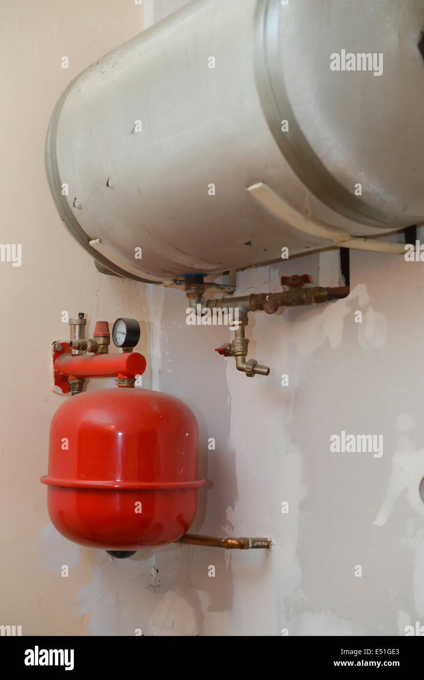 old heating installation Stock Photo - Alamy