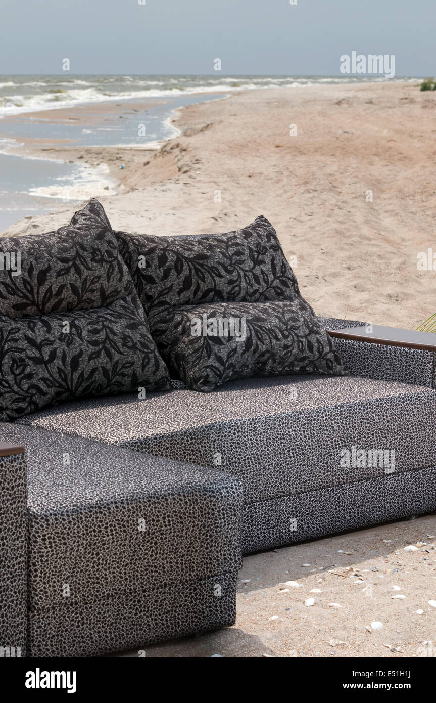 sofa on the sea beach Stock Photo - Alamy
