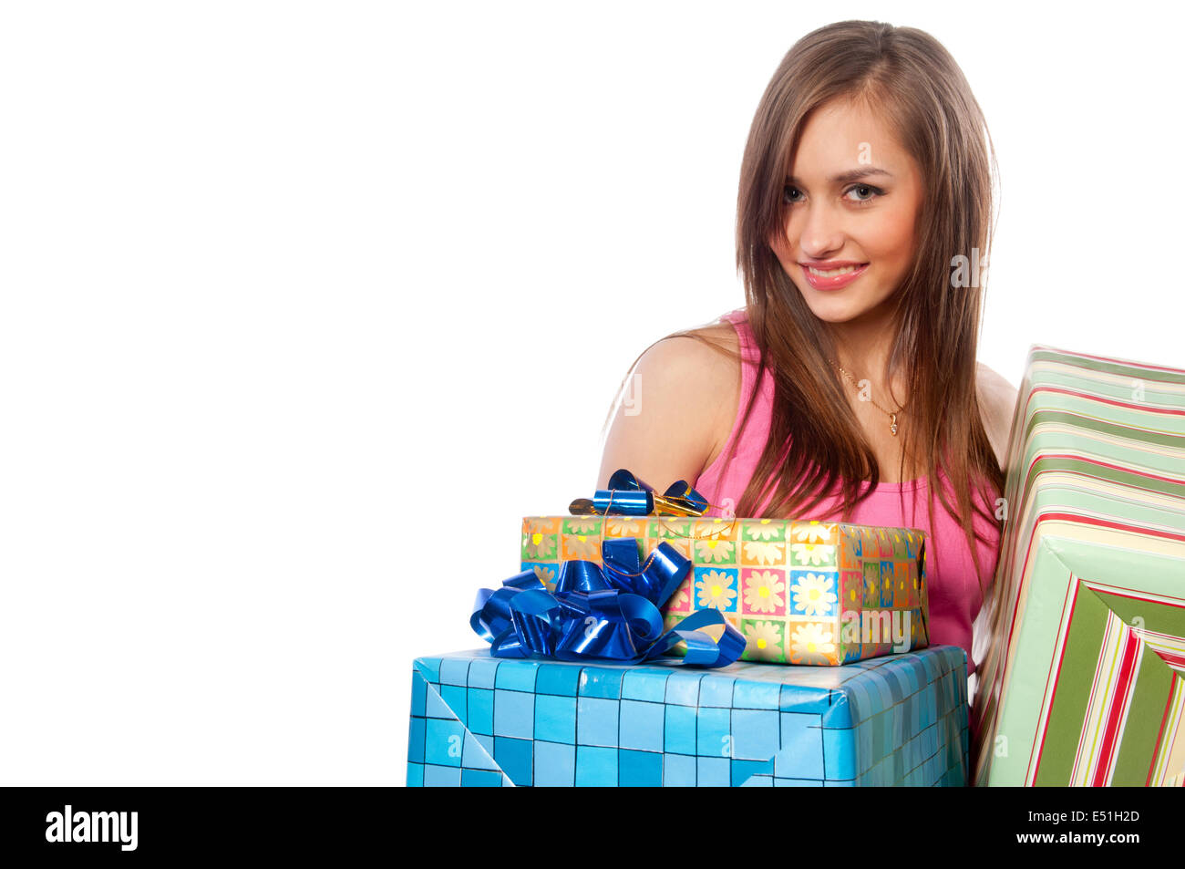 Woman holding boxes hi-res stock photography and images - Alamy