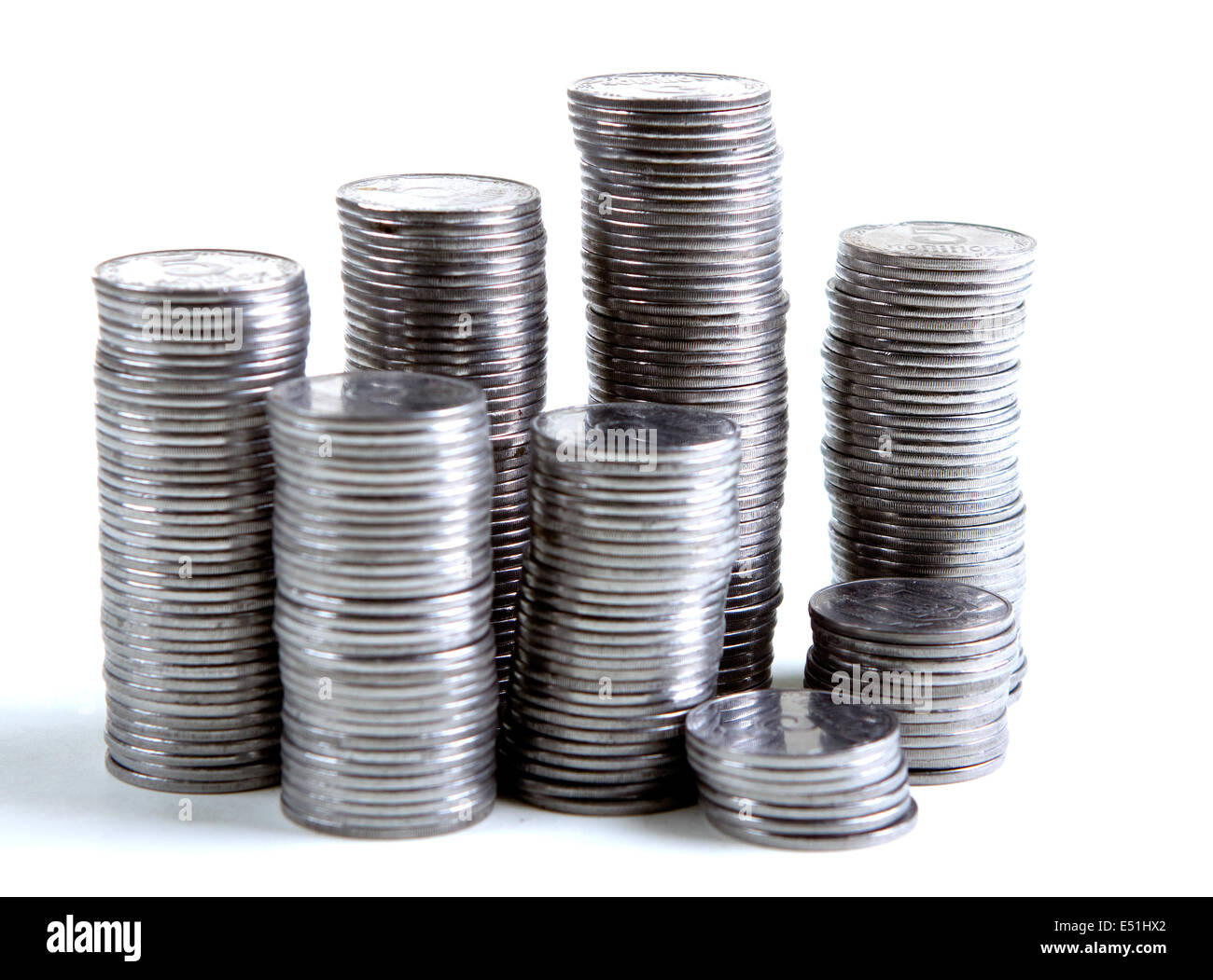 Stacks of coins Stock Photo - Alamy