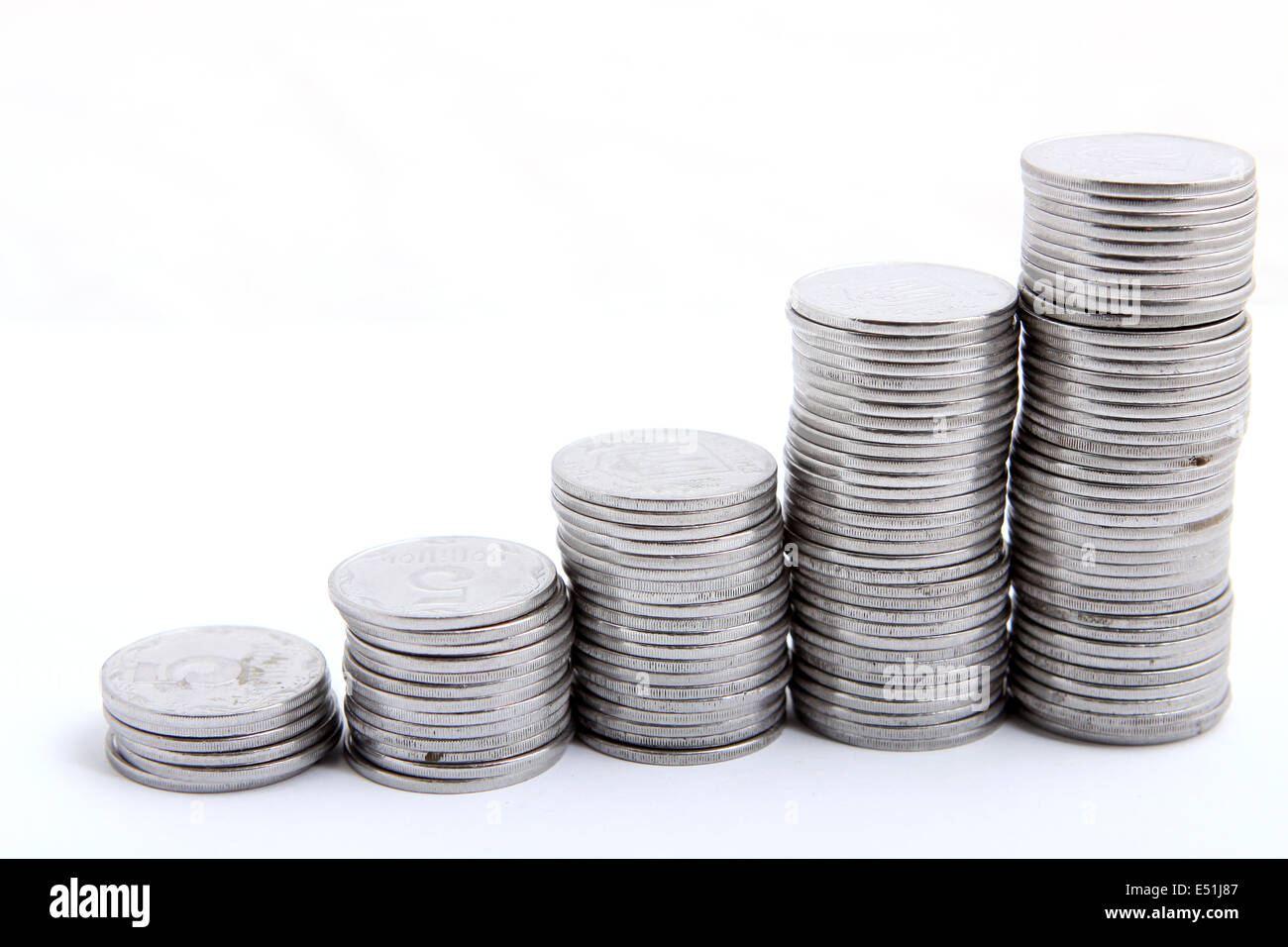 stack of coins isolated Stock Photo - Alamy
