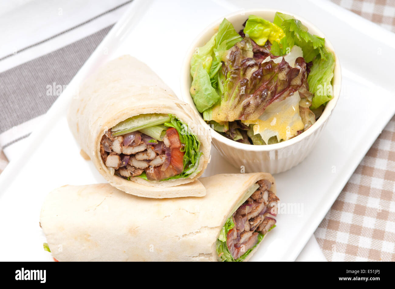 kafta shawarma chicken pita wrap roll sandwich Stock Photo - Alamy