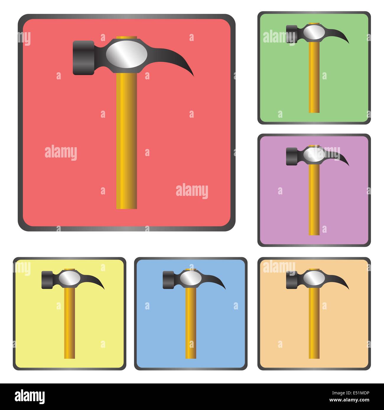 Hammer icon set hi-res stock photography and images - Alamy