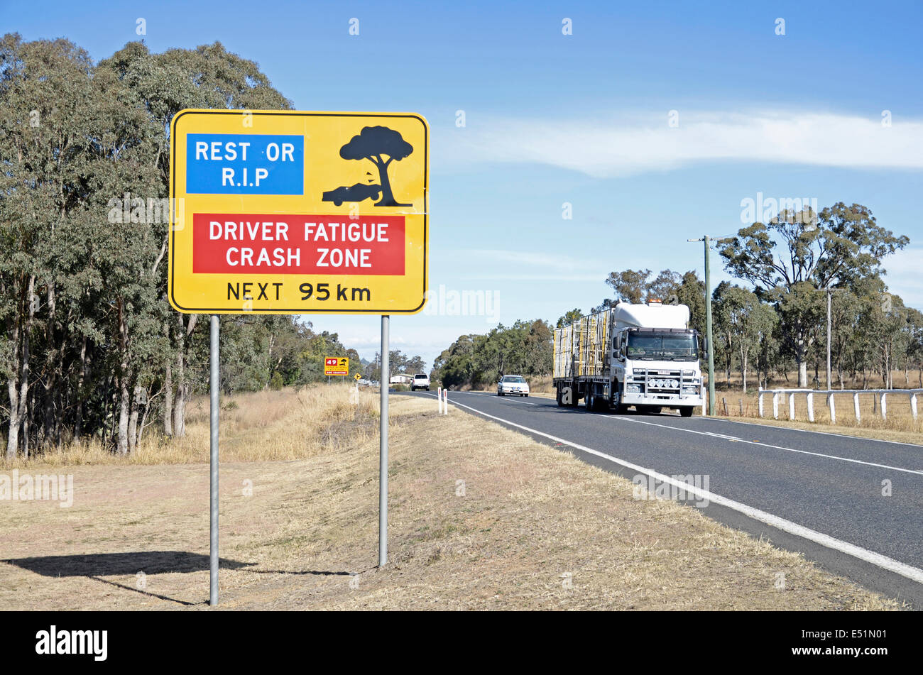Highway safety sign Queensland Australia Stock Photo: 71953169 - Alamy