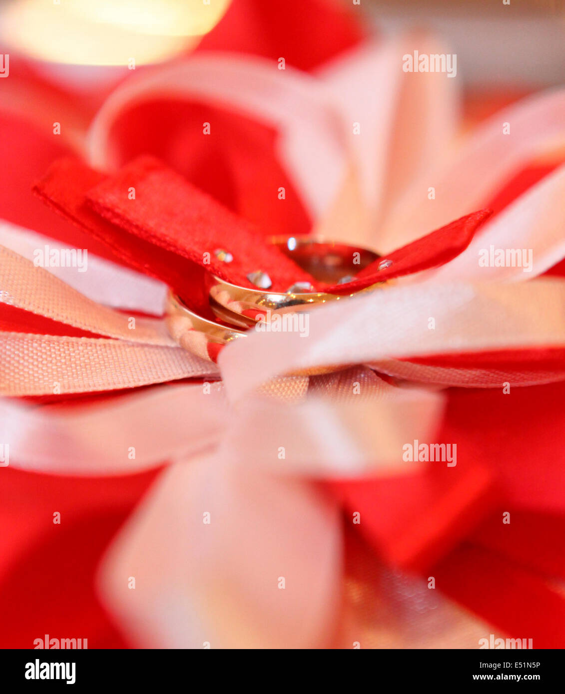 Wedding rings in decorated hi-res stock photography and images - Alamy