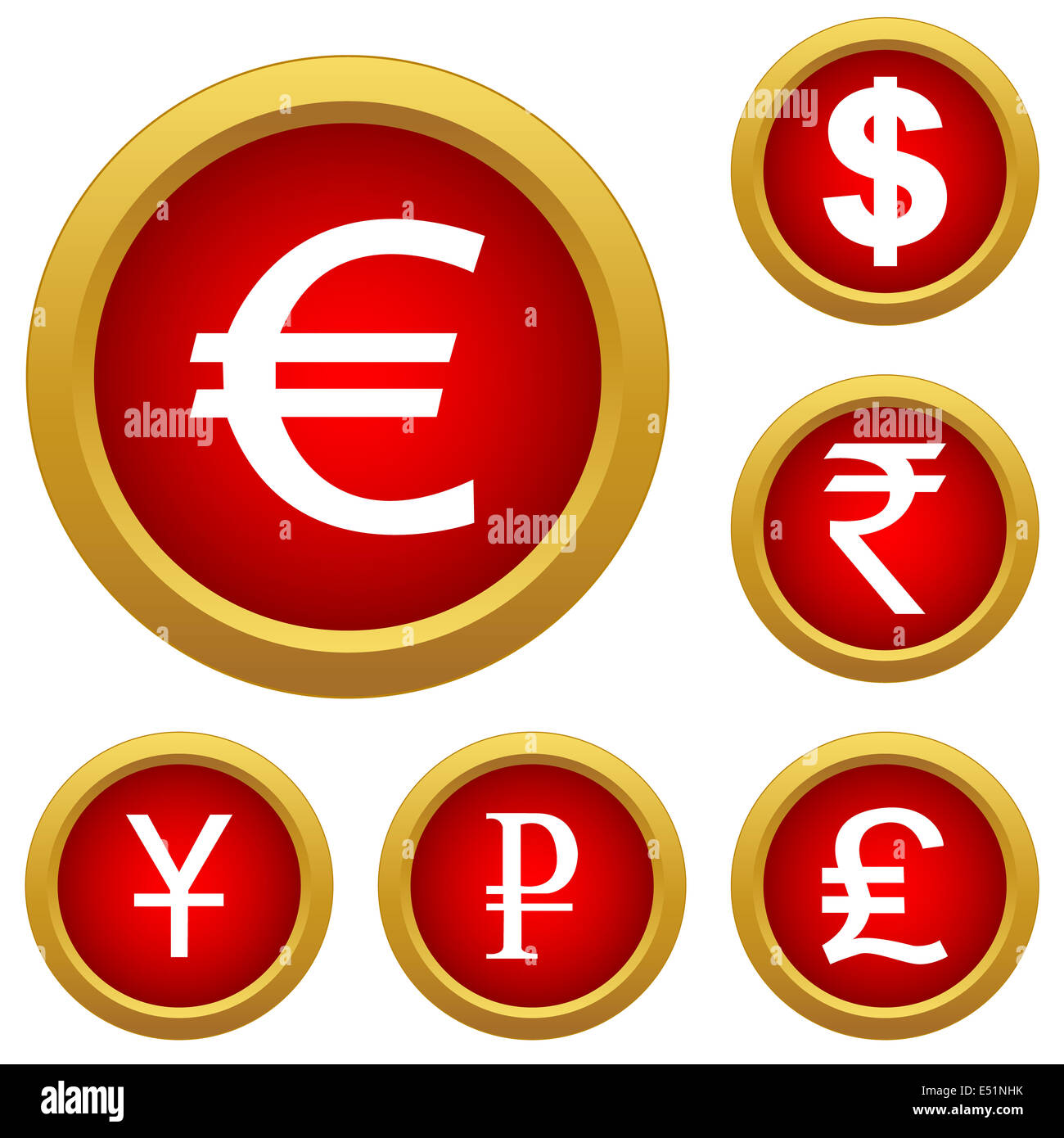 Money set buttons Stock Photo - Alamy