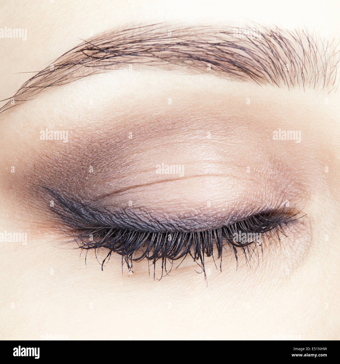 close-up shot of closed female eye Stock Photo - Alamy