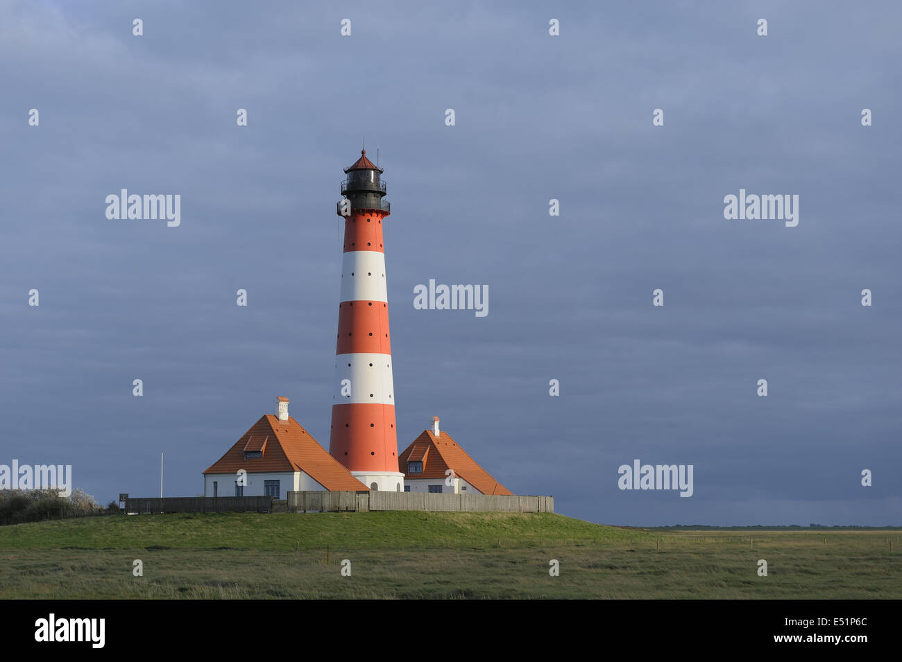 Lighthouse Westerhever, Germany Stock Photo - Alamy