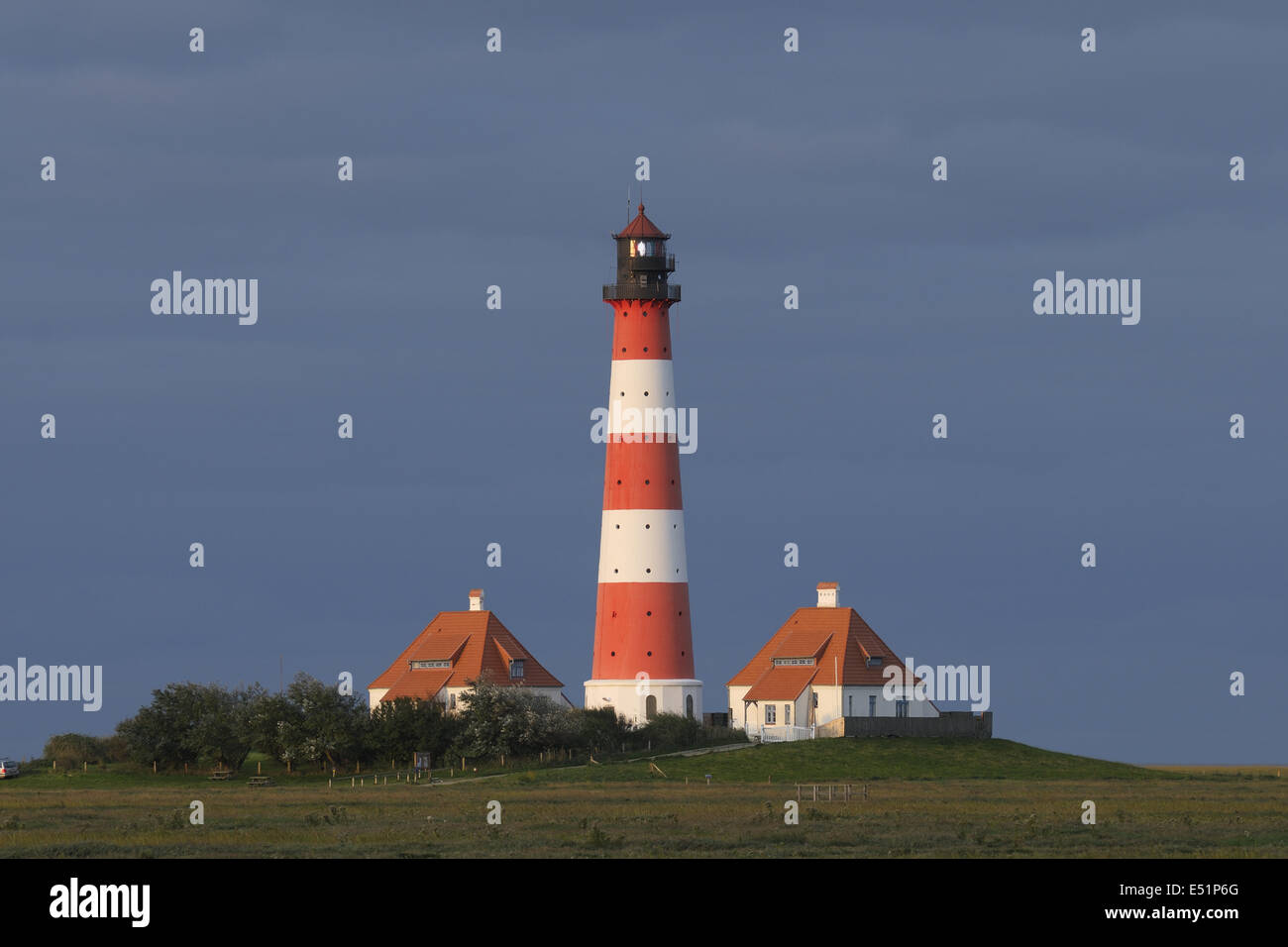 Lighthouse Westerhever, Germany Stock Photo - Alamy