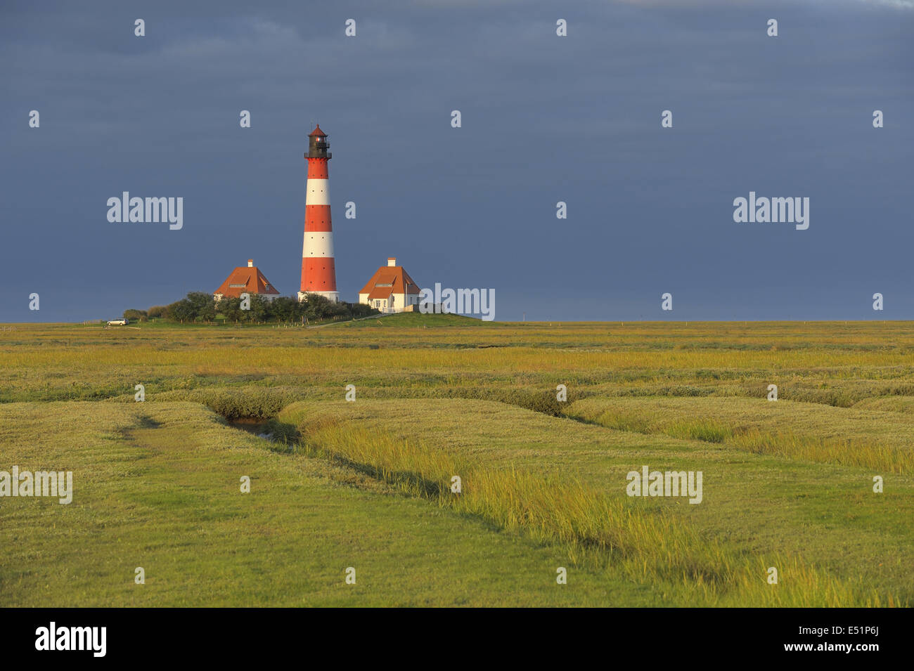 Lighthouse Westerhever, Germany Stock Photo - Alamy