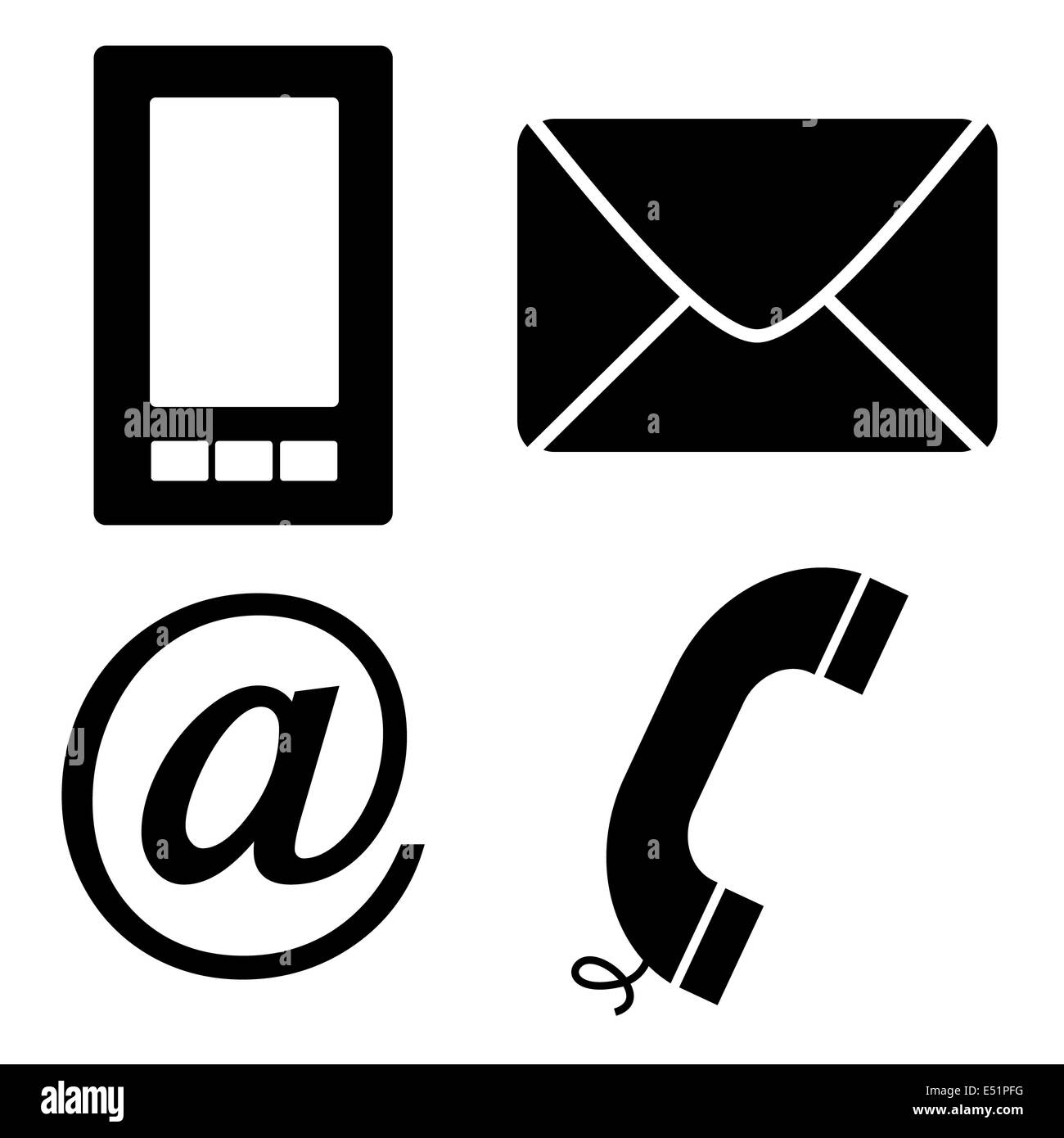 Contact location white icons Black and White Stock Photos & Images - Alamy