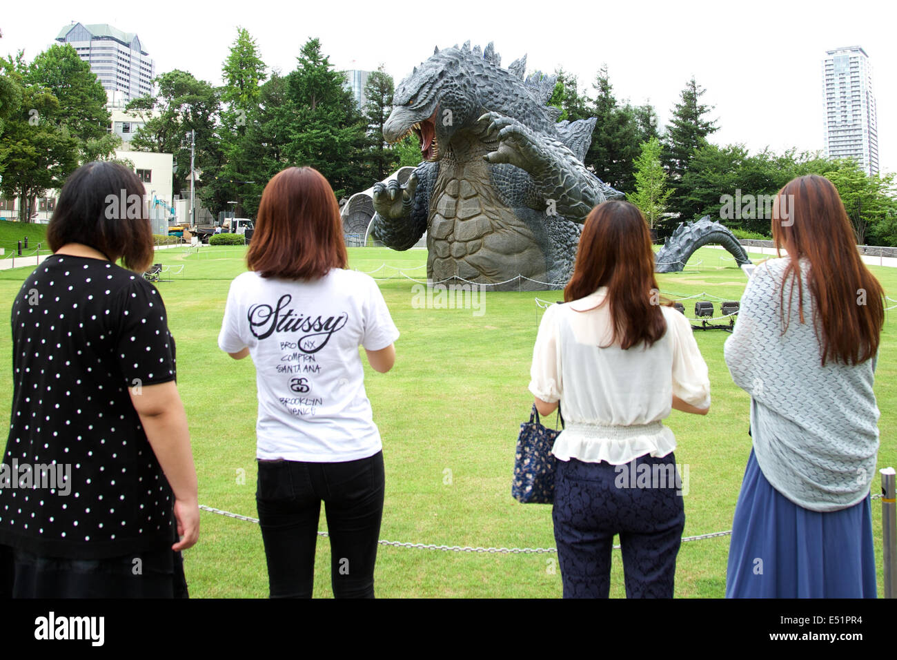 Tokyo, Japan. 18th July, 2014. People take pictures of the 6.6 meter ...