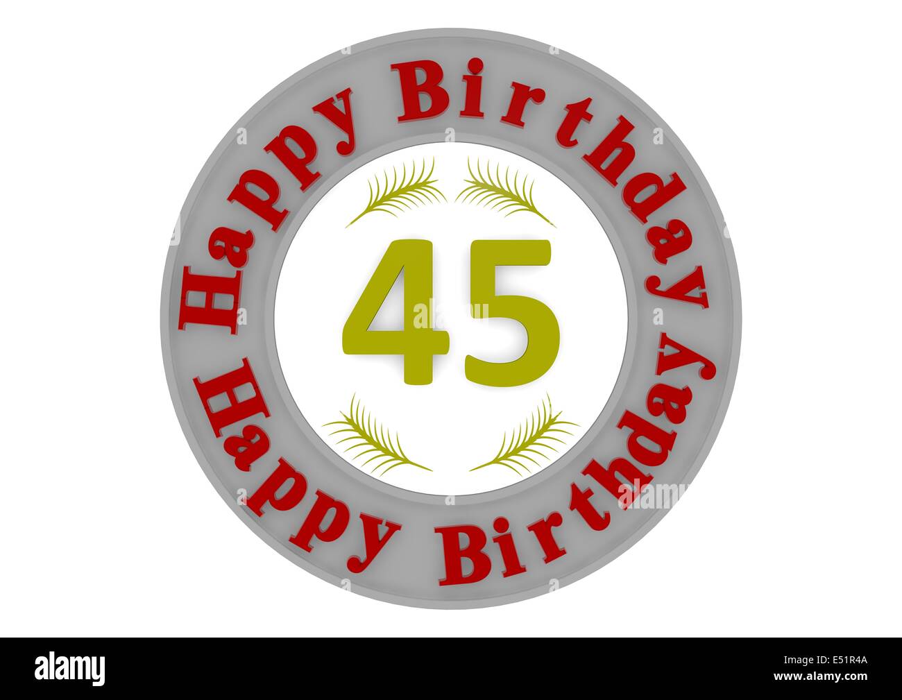 round happy birthday button with age Stock Photo - Alamy