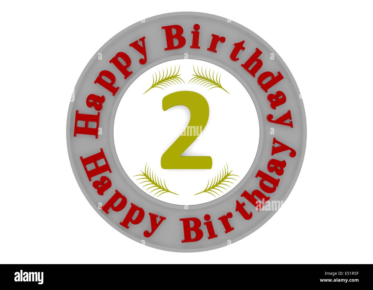 round happy birthday button with age Stock Photo - Alamy