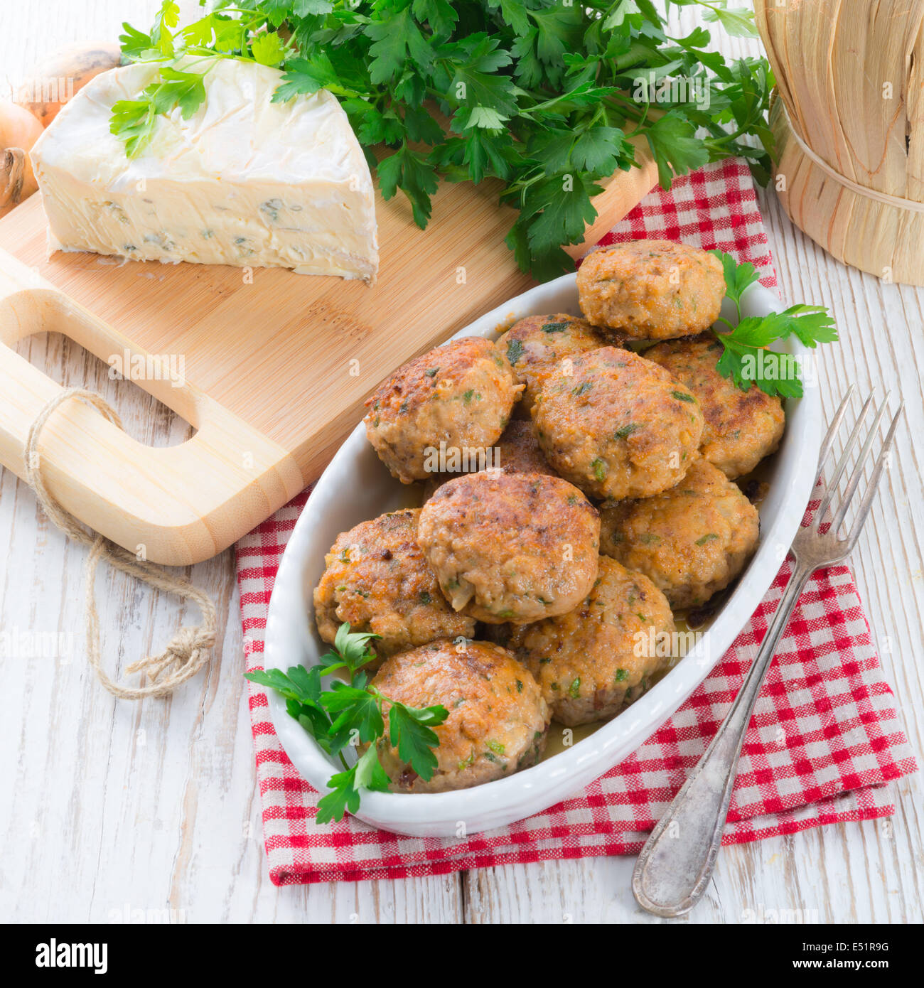 rissole with mould cheese and parsley Stock Photo - Alamy