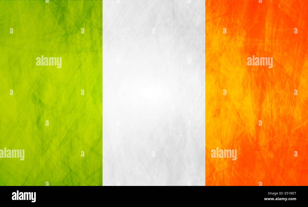 Grunge illustration of Irish flag Stock Photo - Alamy
