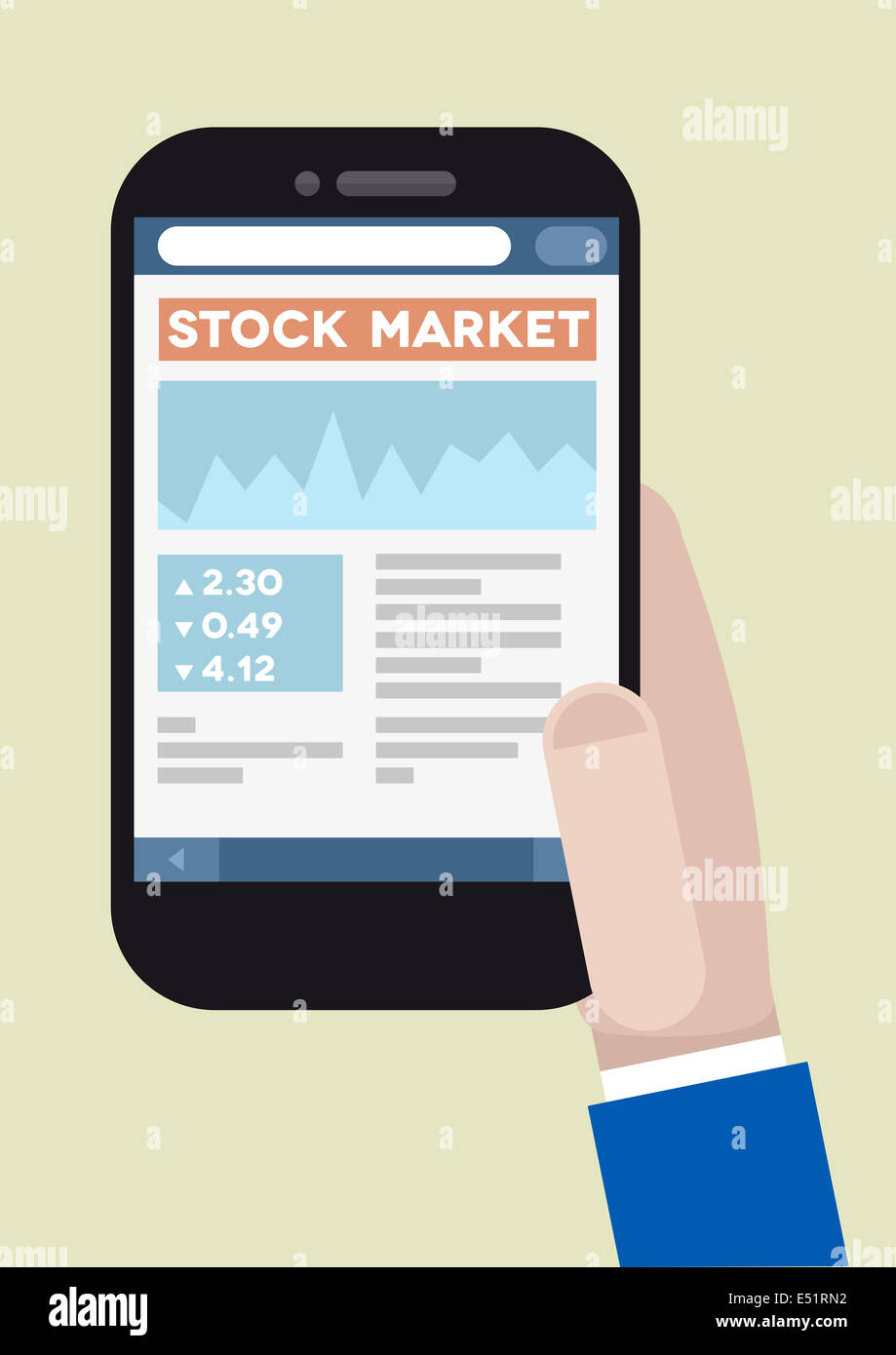 phone stock market Stock Photo - Alamy