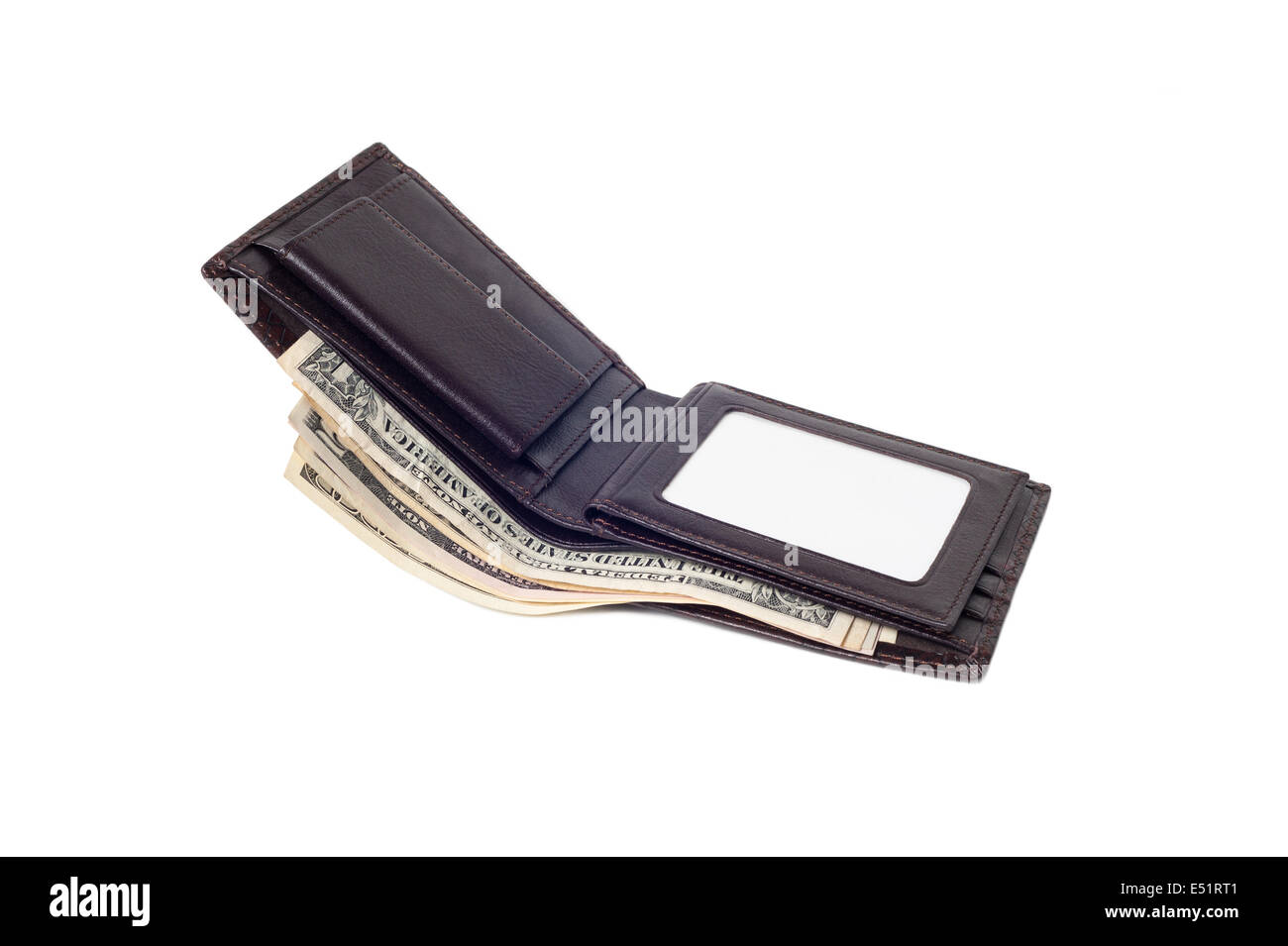 leather wallet with banknotes Stock Photo - Alamy