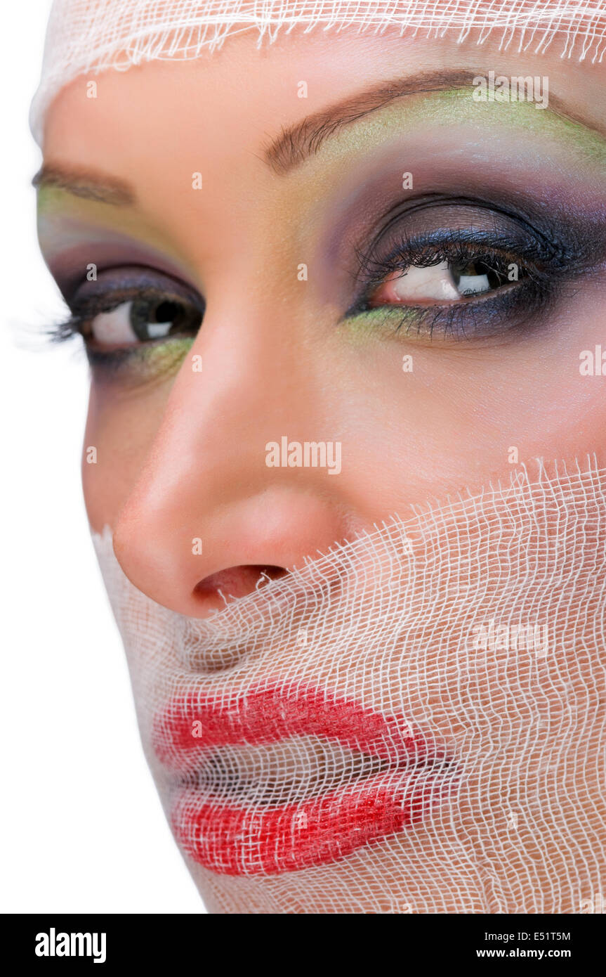 portrait of a woman in a bandage Stock Photo - Alamy