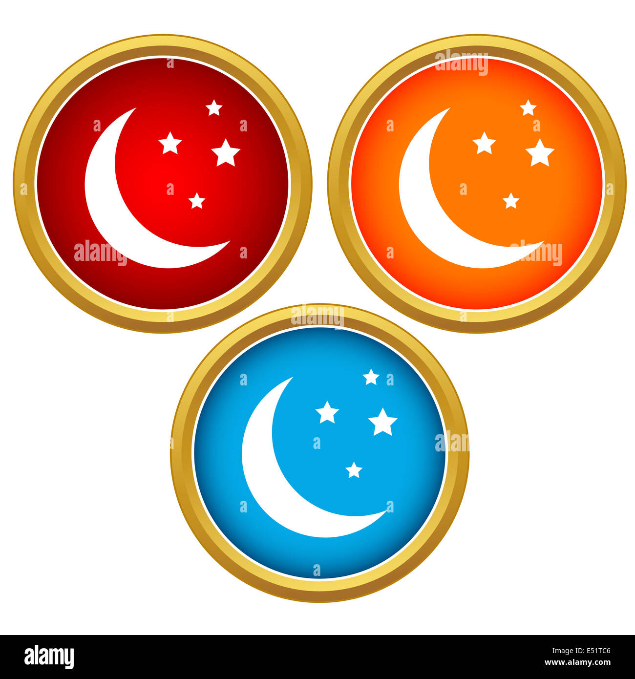 Set moon icon Cut Out Stock Images & Pictures - Alamy