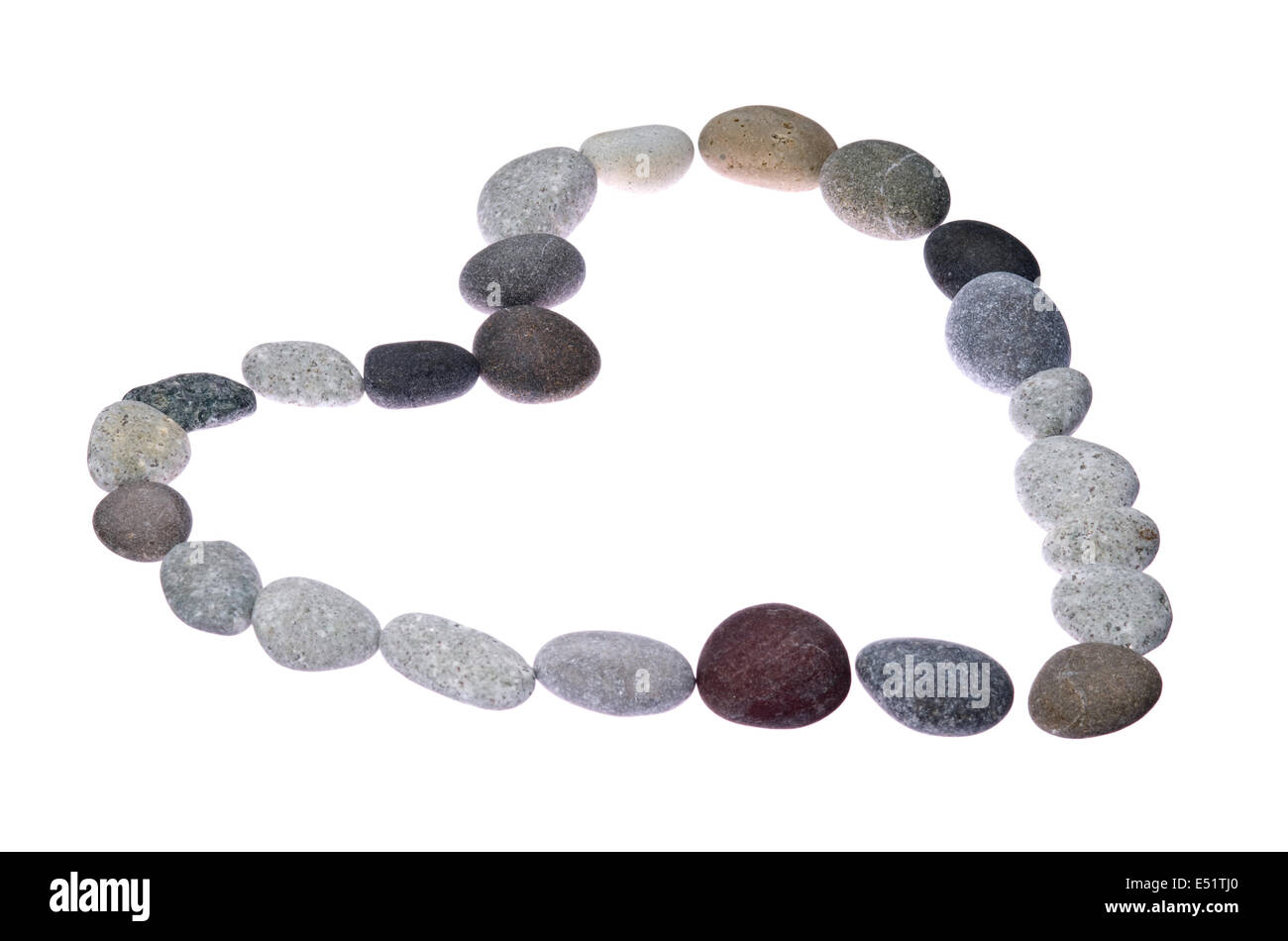 Heart form frame of colored sea stones Stock Photo - Alamy