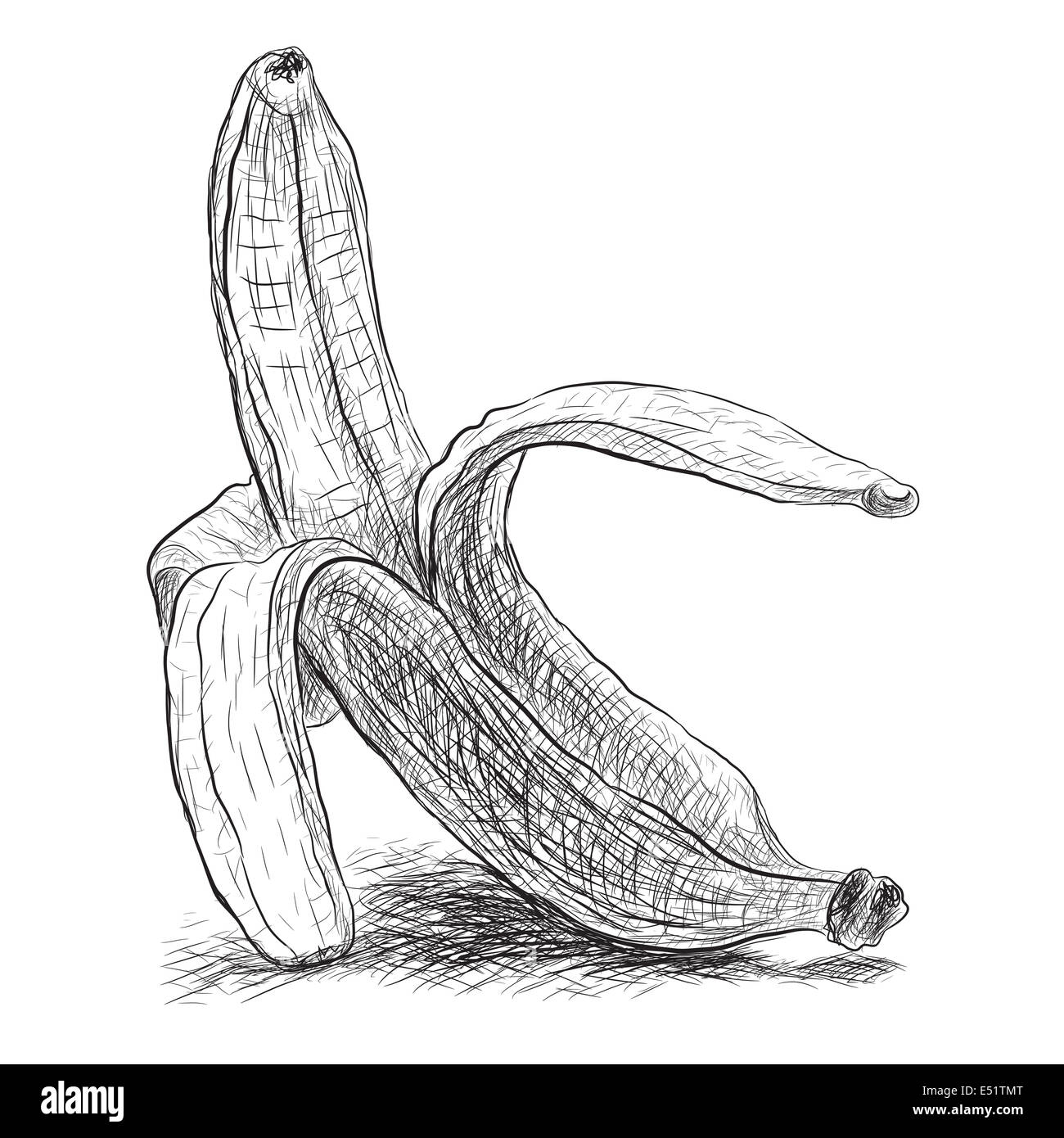 Banana drawing Cut Out Stock Images & Pictures - Alamy