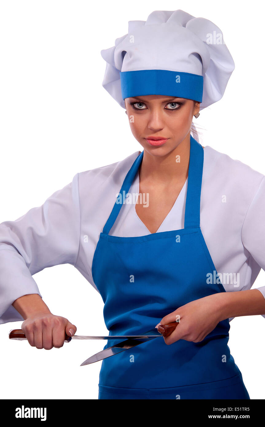 girl in chef uniforms Stock Photo - Alamy