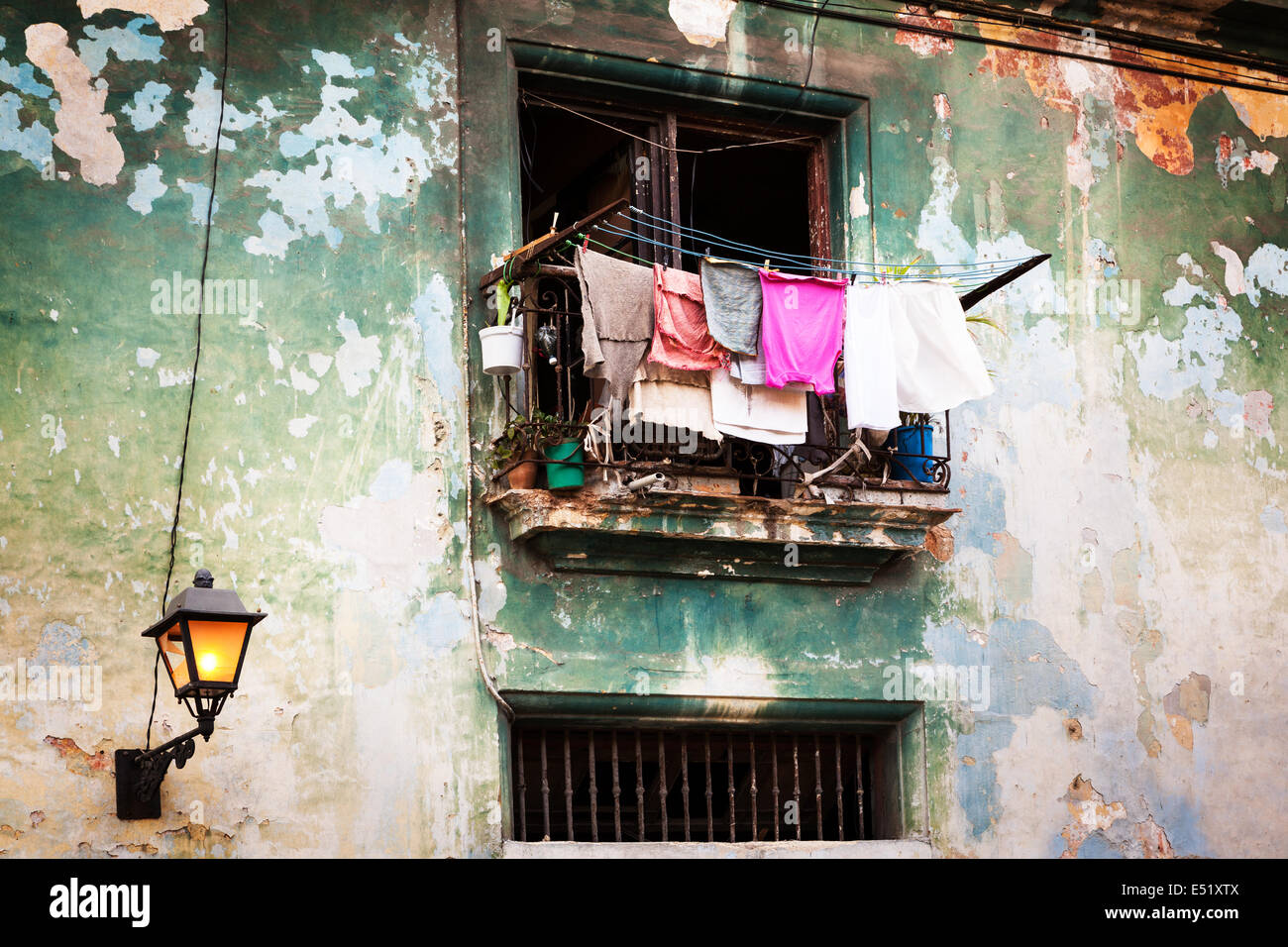 drying clothes on the balcony Stock Photo - Alamy