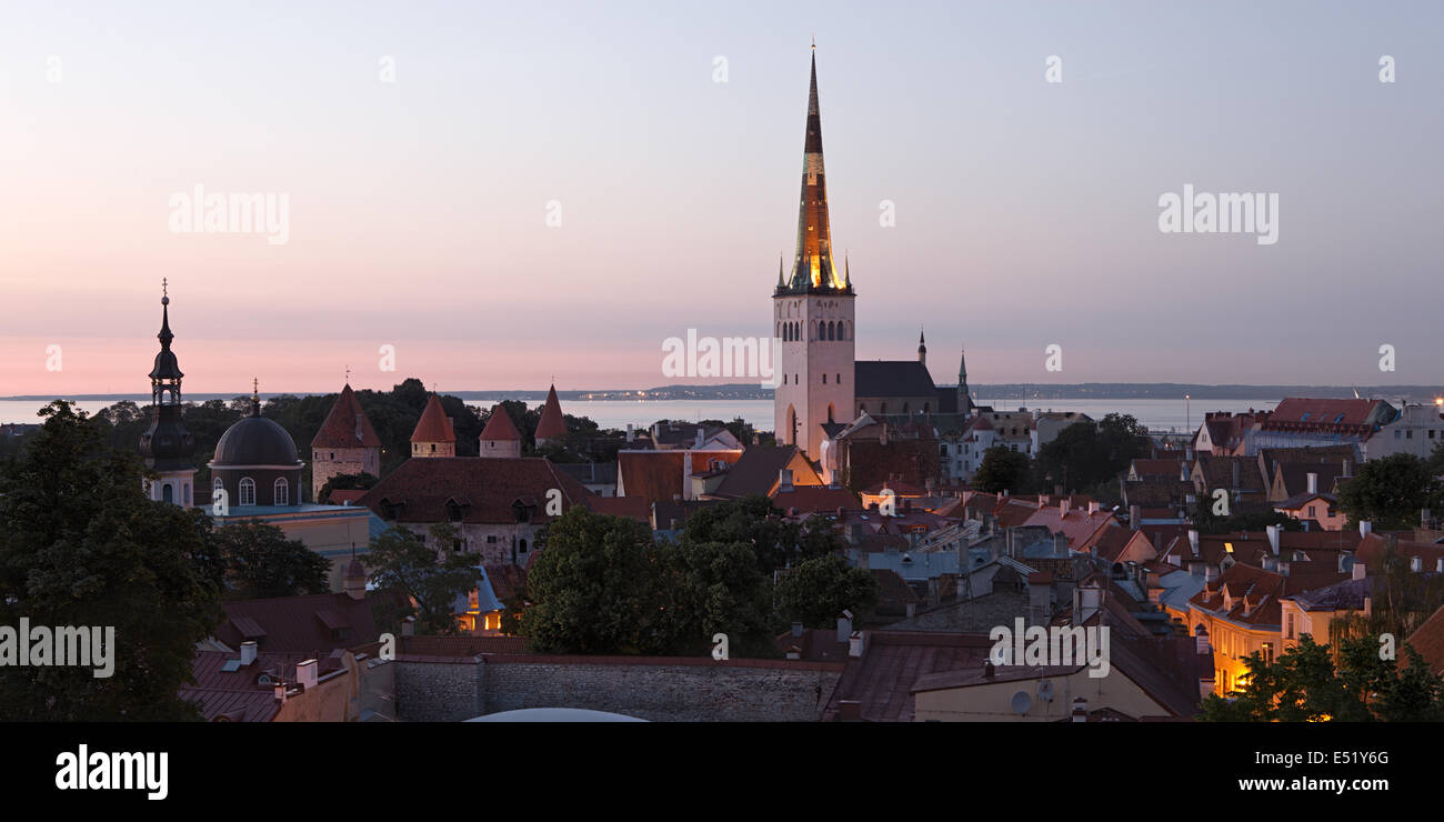 Panoramic view of Tallinn old town center Stock Photo - Alamy
