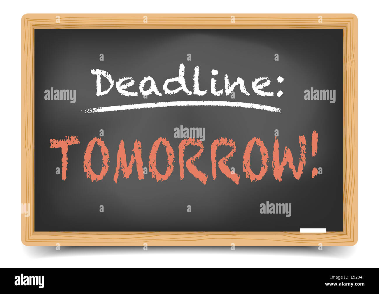 Blackboard Deadline tomorrow Stock Photo - Alamy