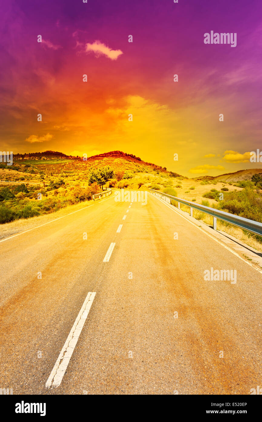 Roadside grass in sunset hi-res stock photography and images - Alamy