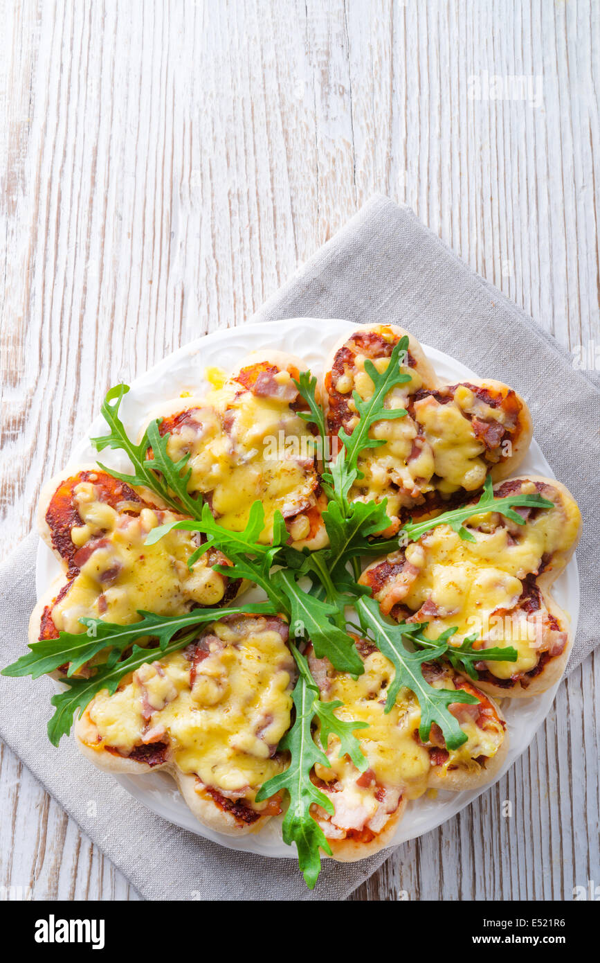 Mini pizzas with herbs hi-res stock photography and images - Alamy
