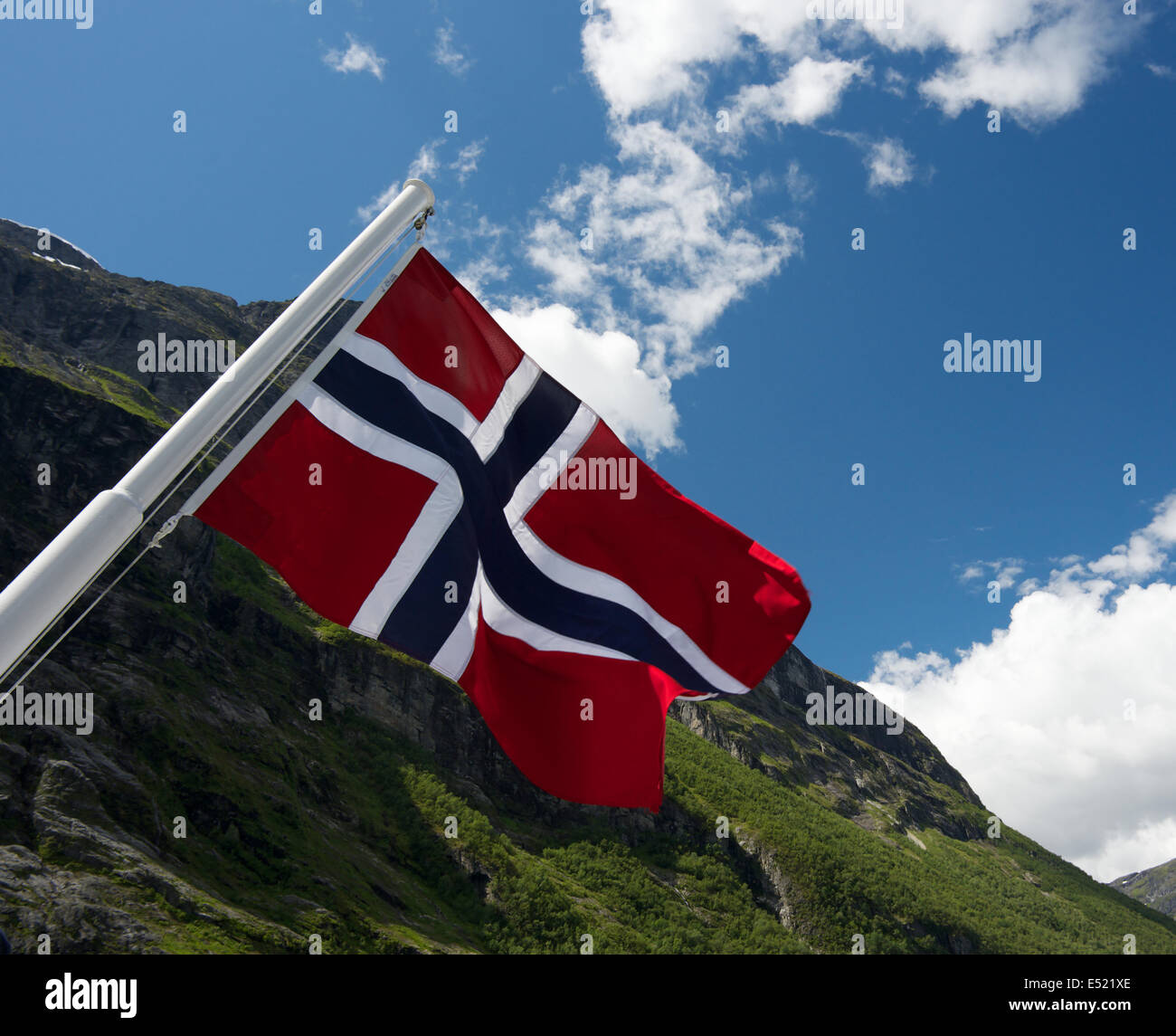 Norwegian national flag Stock Photo - Alamy