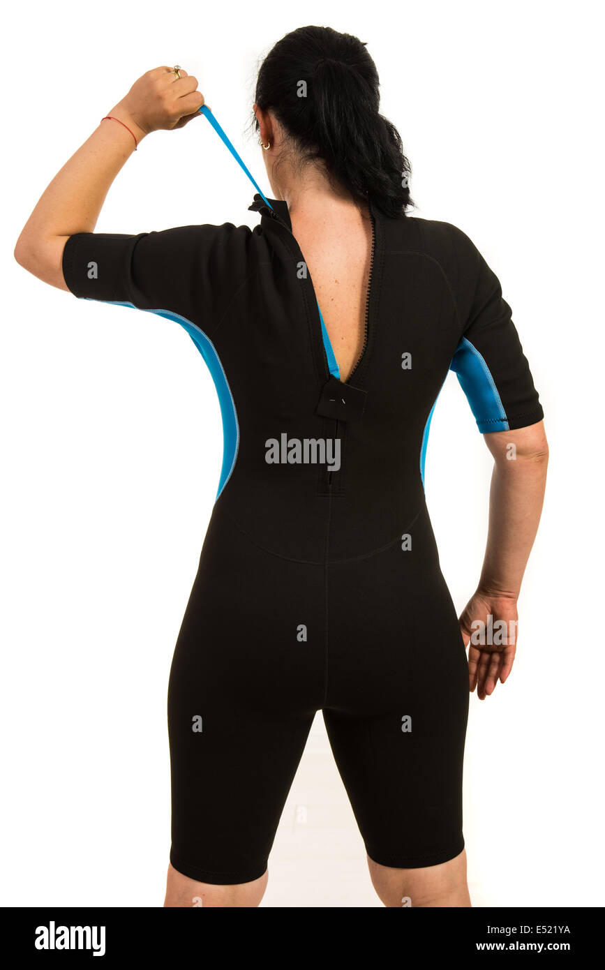 Wetsuit woman zipper hi-res stock photography and images - Alamy