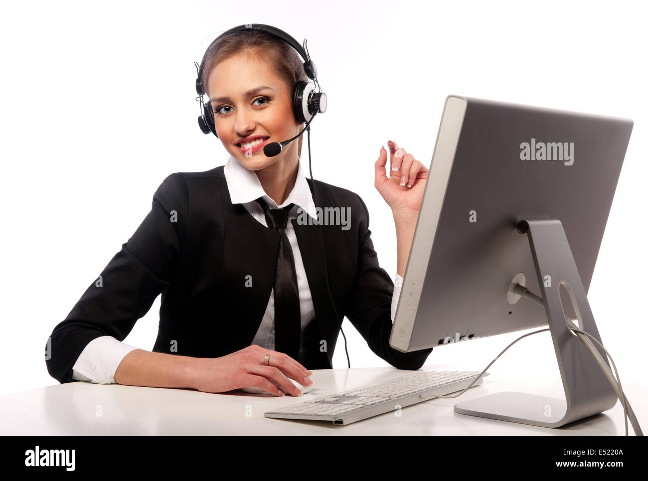girl and a computer Stock Photo - Alamy