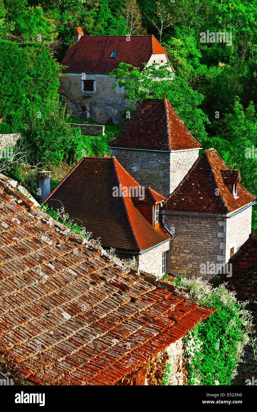 Red french roof tiles hi-res stock photography and images - Alamy