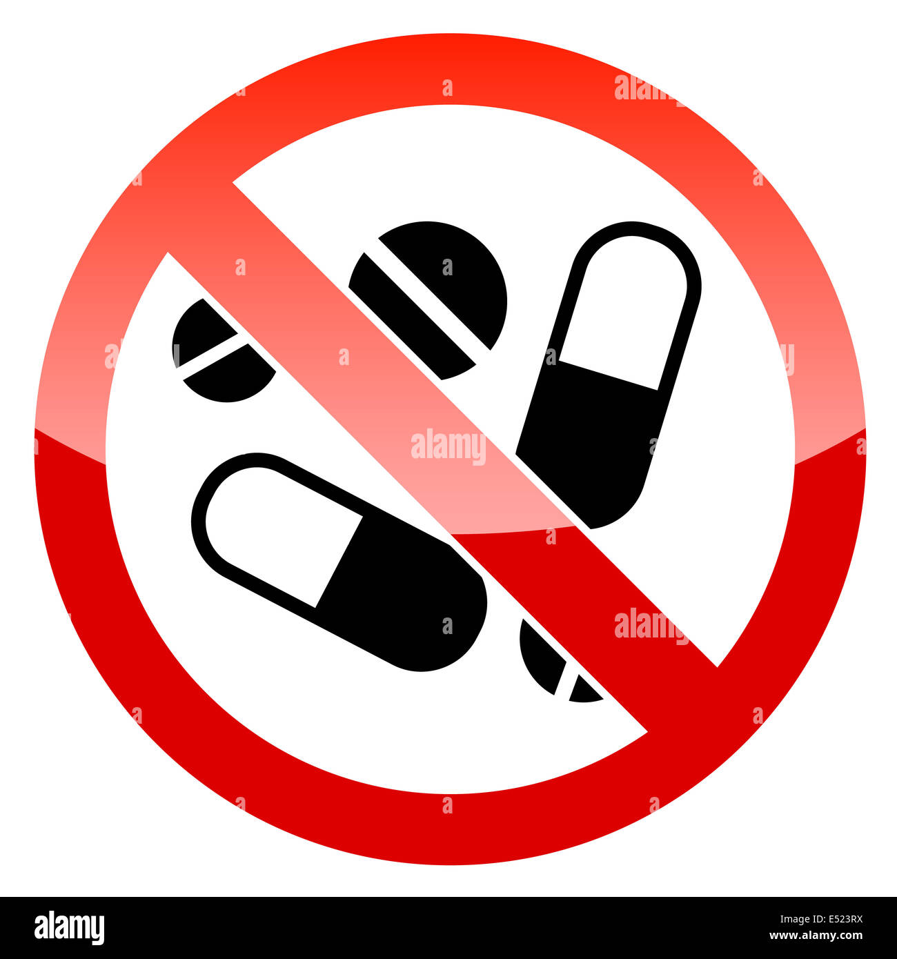 No medicine icon Stock Photo - Alamy