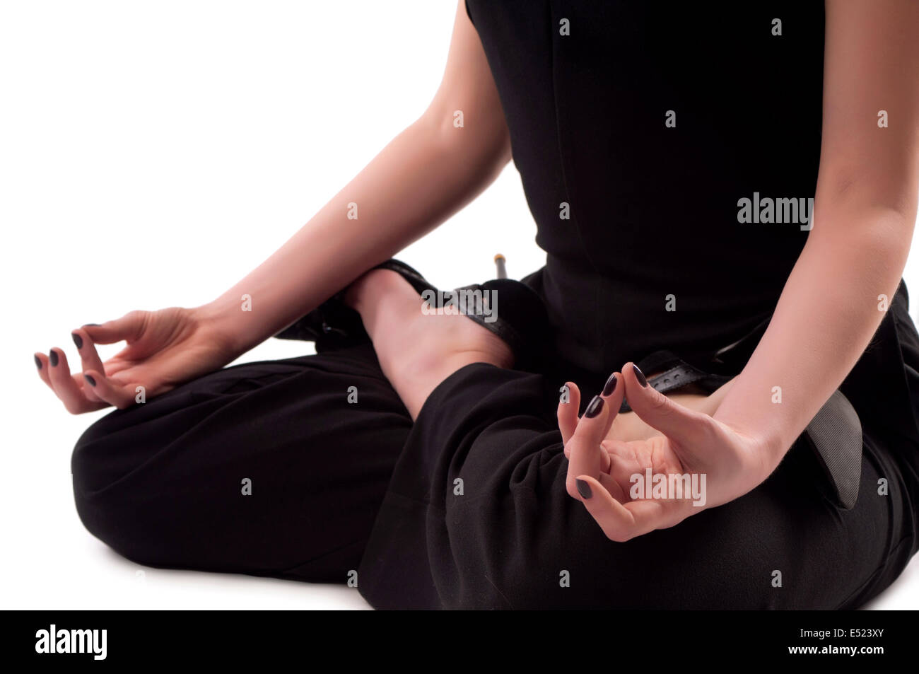girl sitting in the lotus position Stock Photo - Alamy