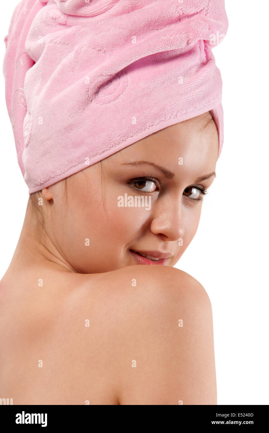 young woman after washing Stock Photo - Alamy