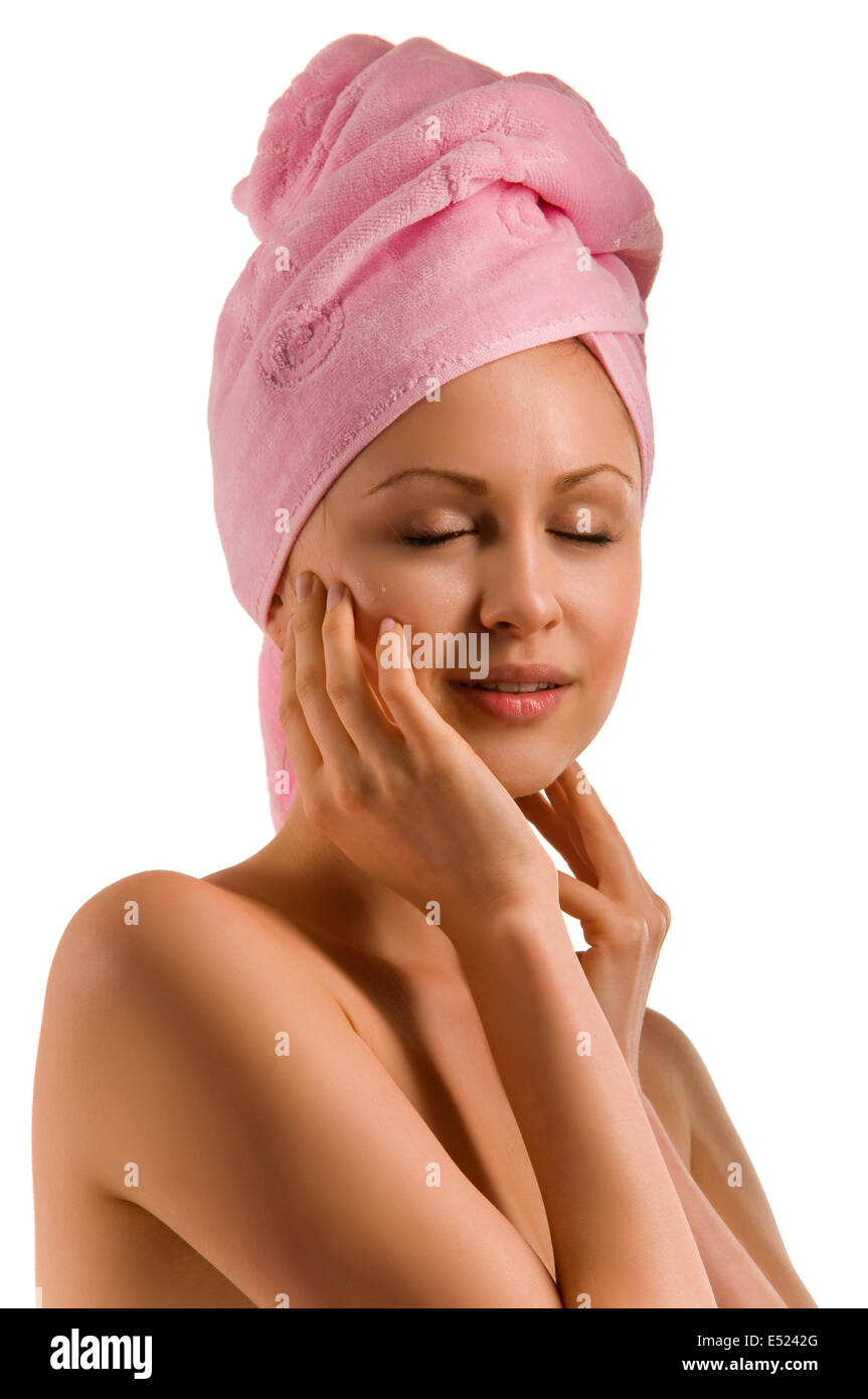 young woman after washing Stock Photo - Alamy