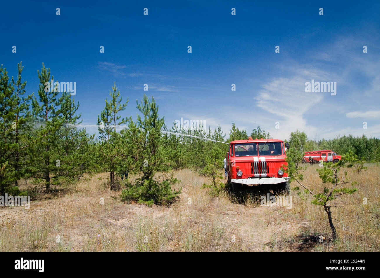 two fire trucks Stock Photo - Alamy