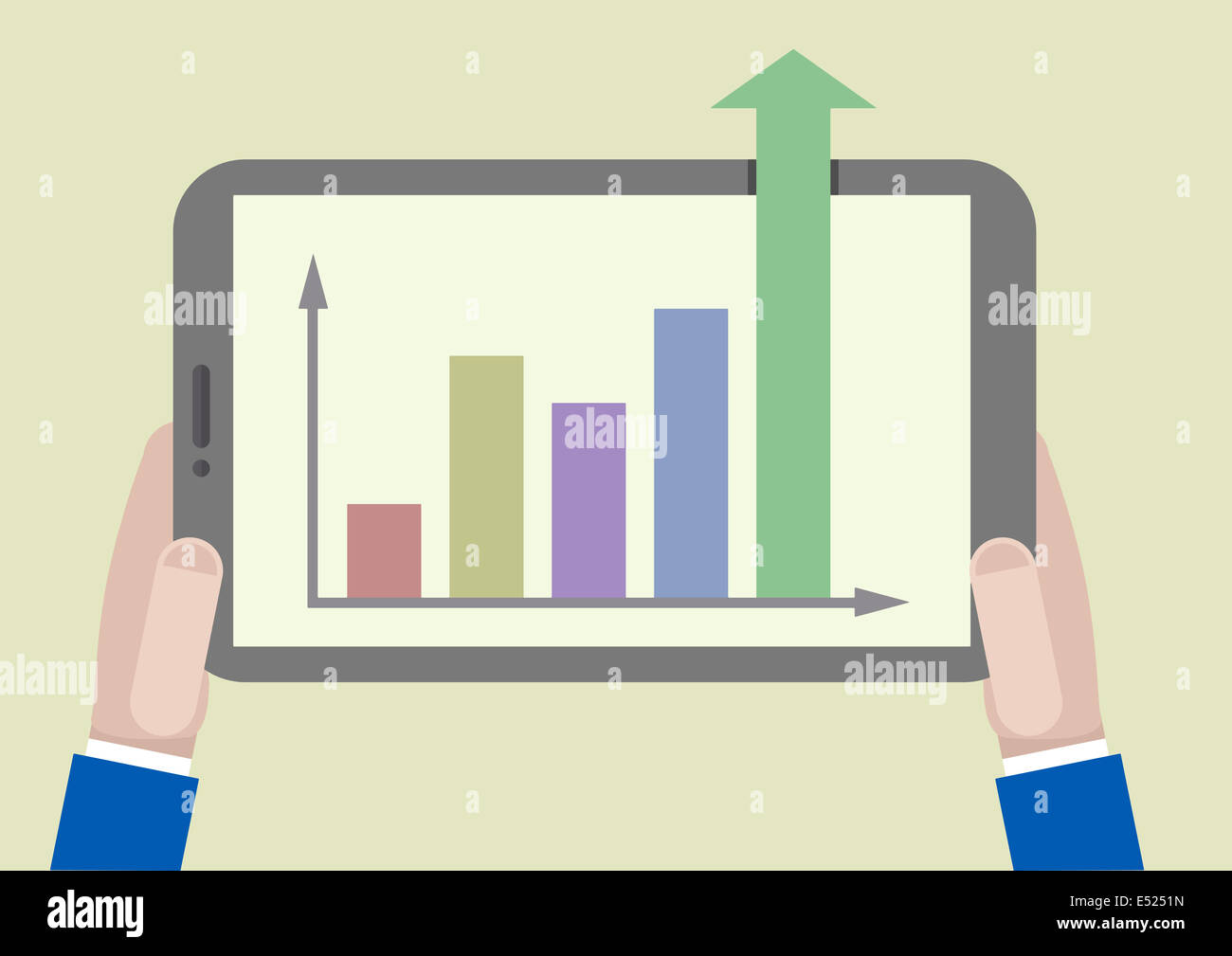 FLAT tablet growthchart 01 Stock Photo - Alamy