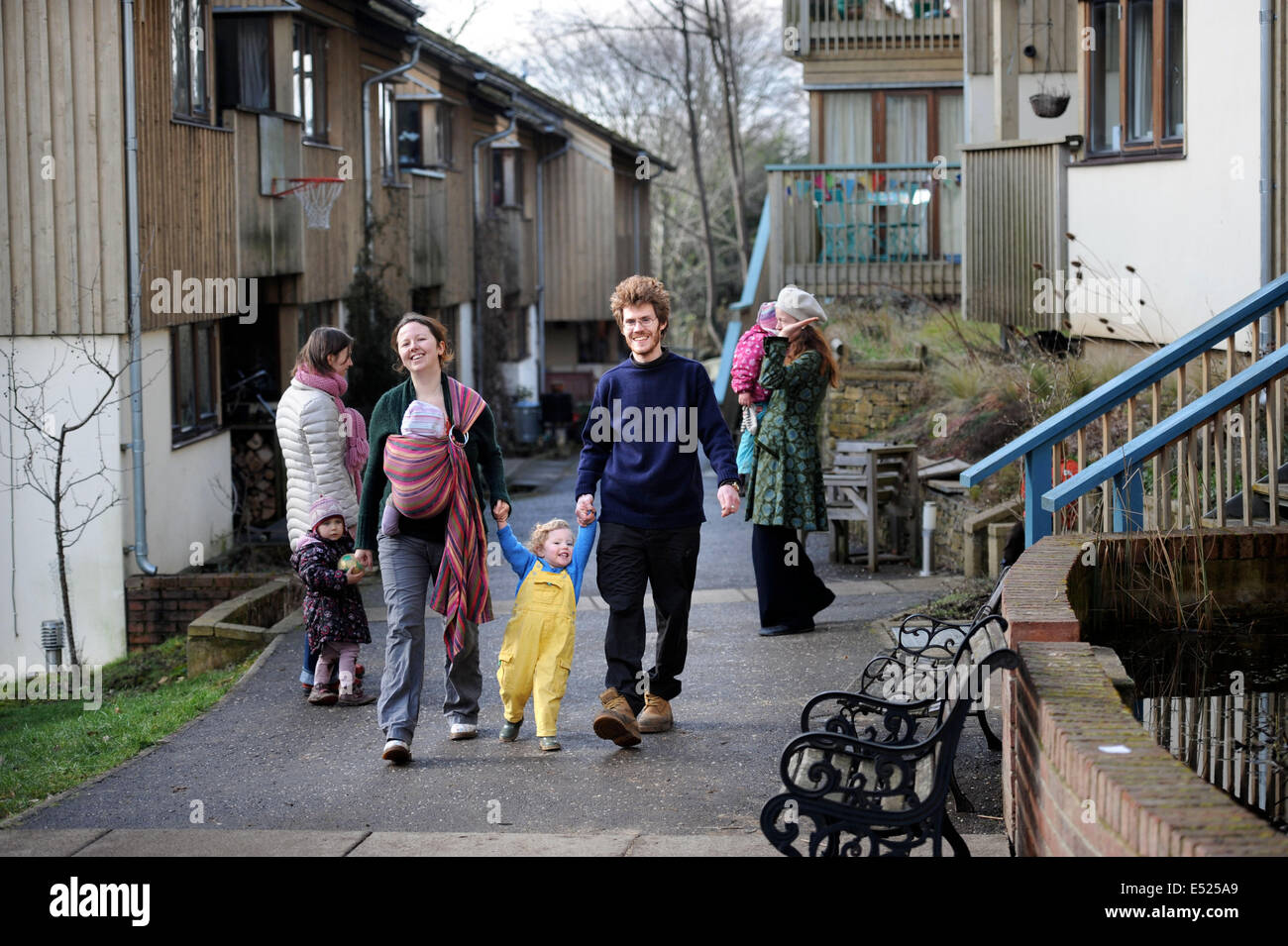 A young family at the Springhill Co-housing community in Stroud ...