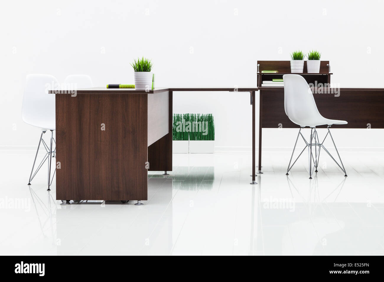 tables and chairs on white background Stock Photo - Alamy