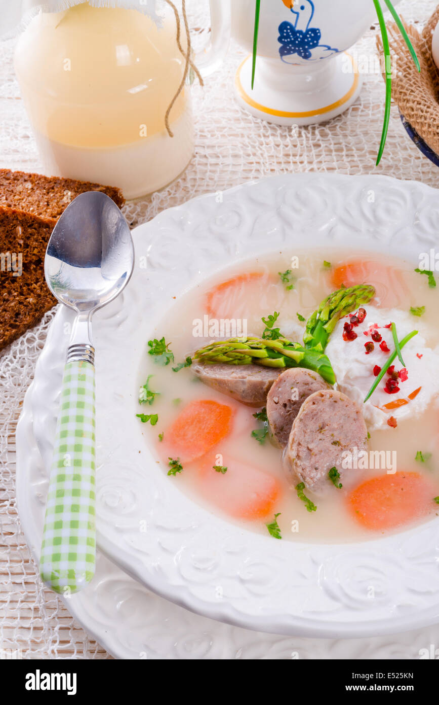 polish white borscht Stock Photo - Alamy