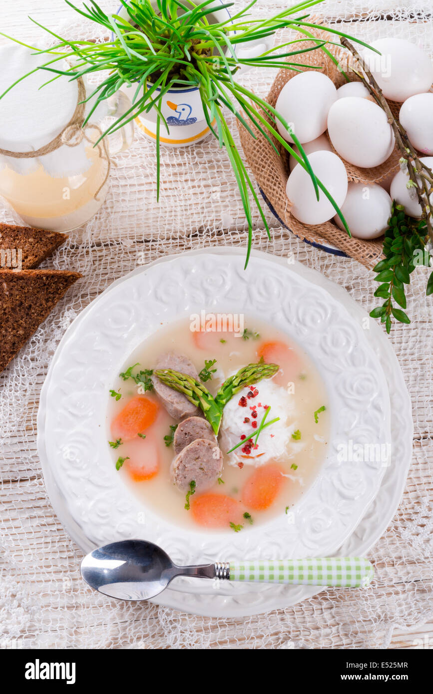 polish white borscht Stock Photo - Alamy