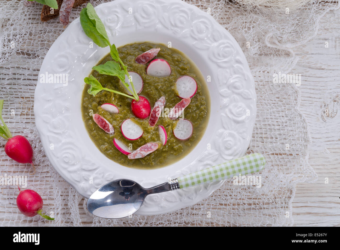 Green radish soup Stock Photo - Alamy