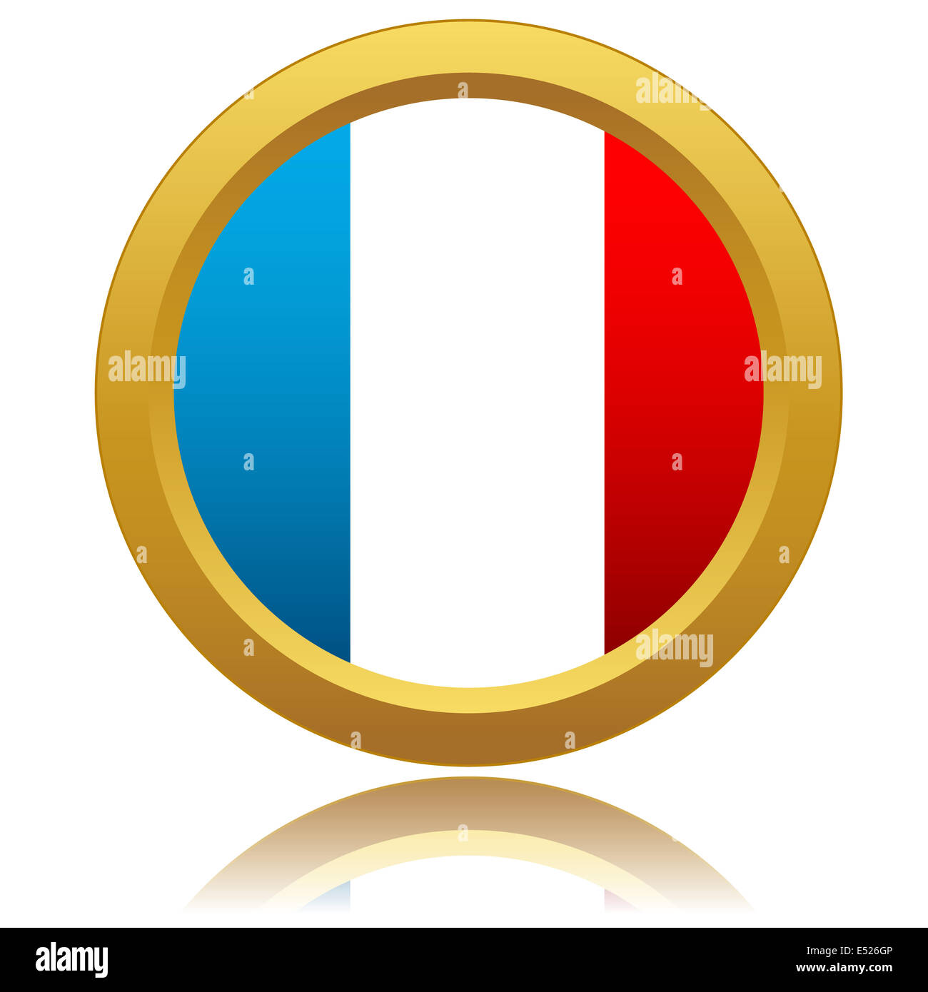 France Flag Glossy Button Stock Photo - Alamy